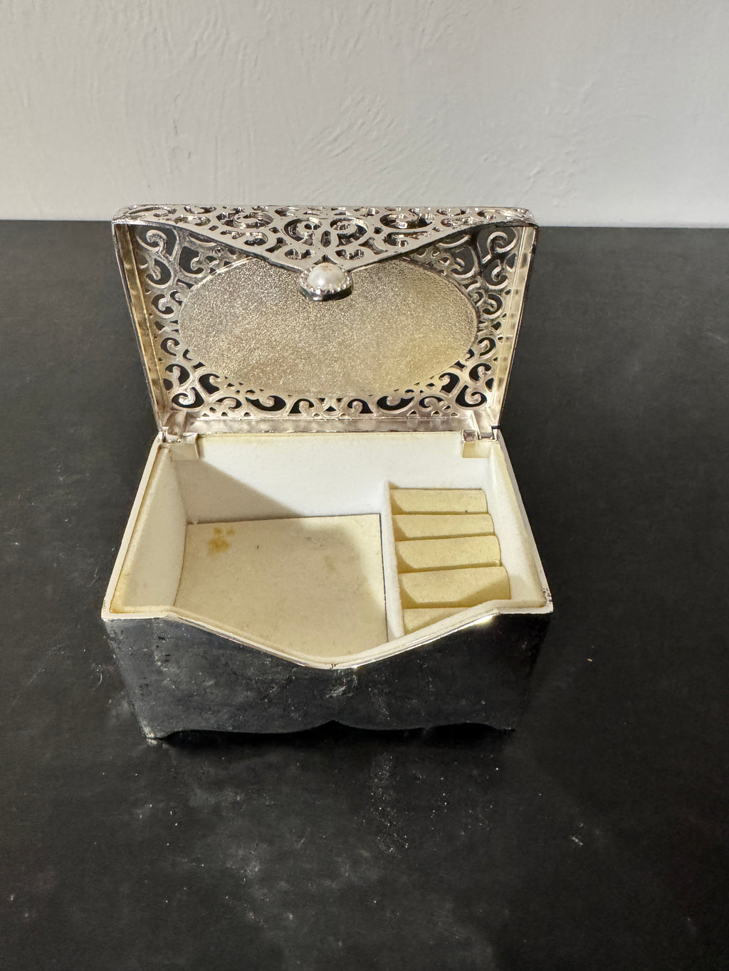 Ornate Silver Tone Trinket Box Vintage-Inspired Jewelry Storage – Casa ...